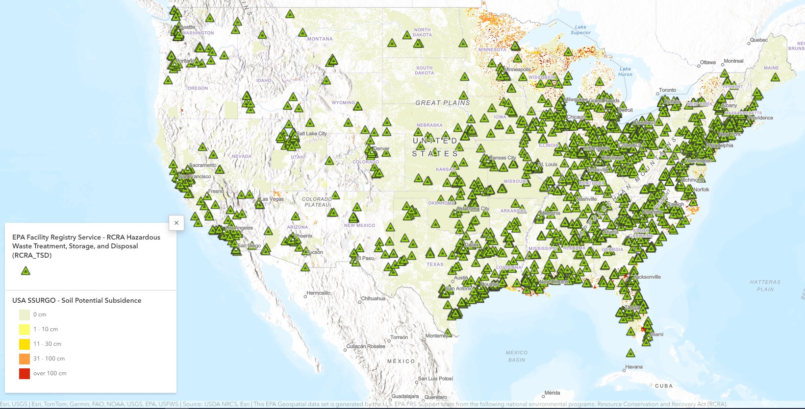 How Subsidence May Threaten Hazardous Waste Sites in the US