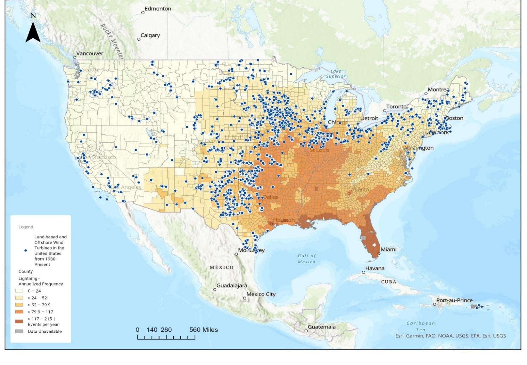 Comparing Wind Turbine Locations with FEMA Annualized Hazard Frequency